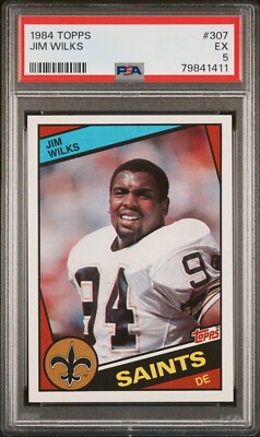 1984 TOPPS #307 JIM WILKS PSA 5 EX ROOKIE RC NEW ORLEANS SAINTS | eBay