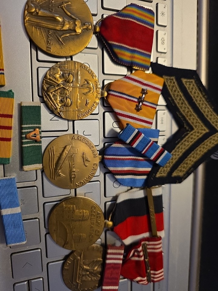 5--WW2 MEDAL GROUP+Ribbons+Stripes SEE STORE WW1-WW2 MEDALS -PCGS COINS ...