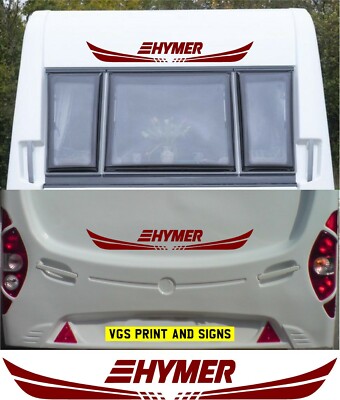 HYMER CARAVAN/MOTORHOME 2 PIECE KIT DECALS STICKER CHOICE OF COLOUR ...