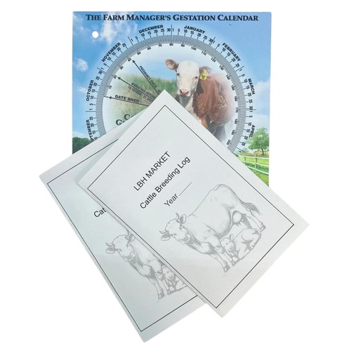Cattle Gestation Calendar 365 Day Cow Breeding Tracker Wheel Record Log ...