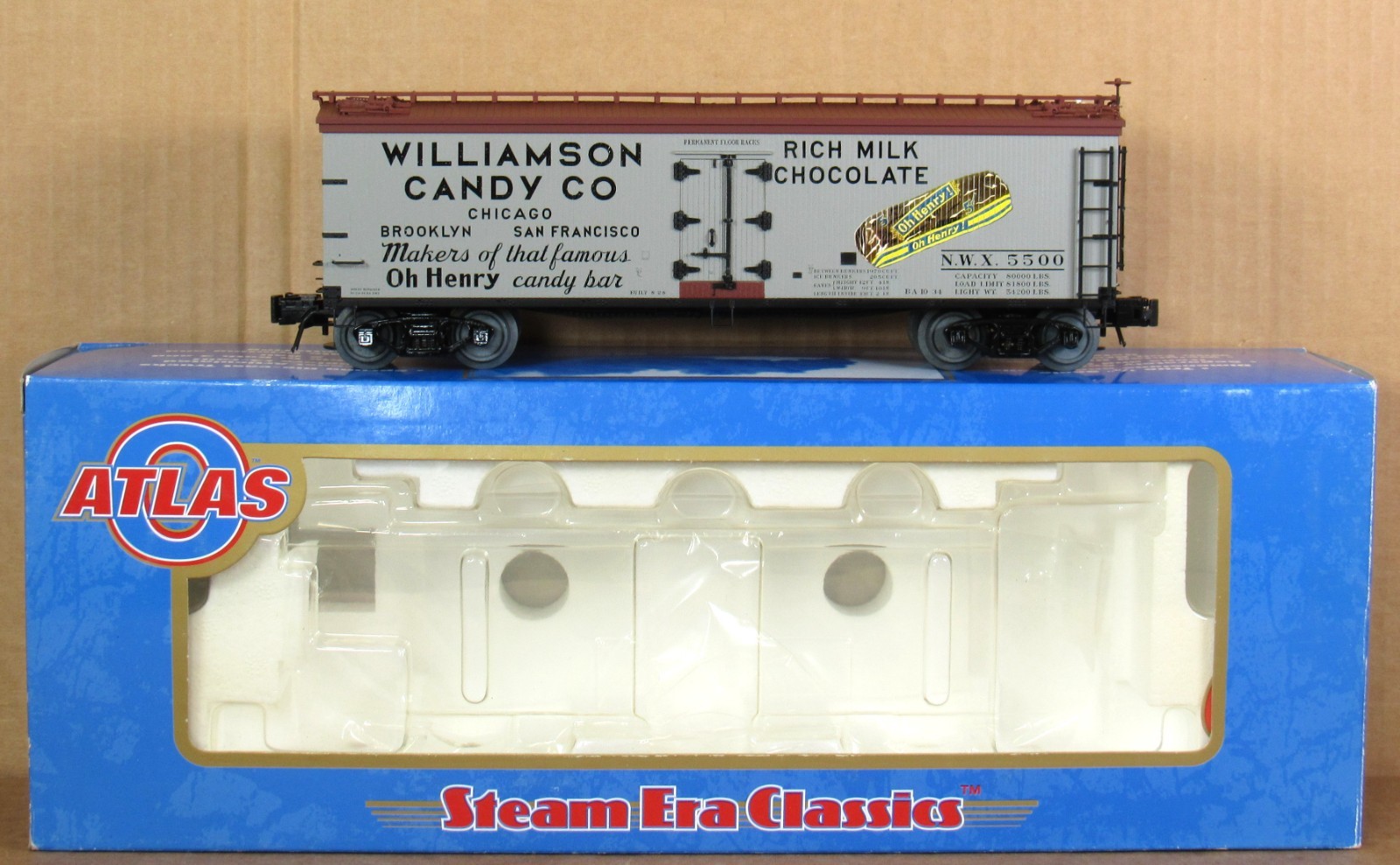 Atlas O 8118-1 Williamson Candy Co. - Chocolate 40' Wood Reefer Car O ...