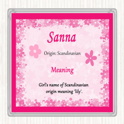 Sanna Name Meaning Drinks Mat Coaster Pink | eBay UK
