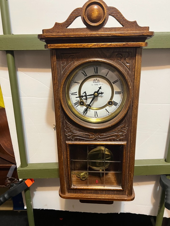 The TIME MFG. Co. Centennial Parlor Clock Wall Clock Mechanical Movmnt ...