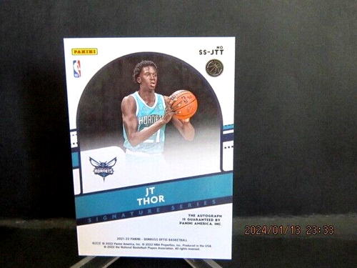 JT Thor RC 2021-22 Panini Optic O Signature Series Rookie Autograph ...