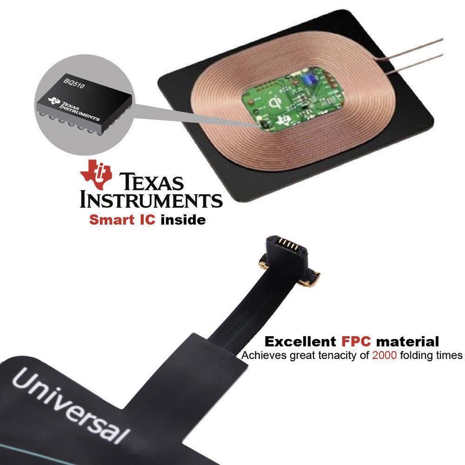 Qi Wireless Charger Adapter Charging Receiver for Micro USB Port LG ...