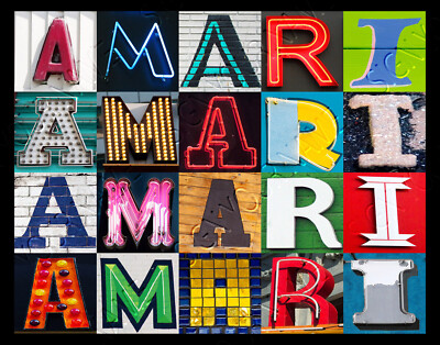 AMARI Name Poster featuring photos of actual sign letters | eBay