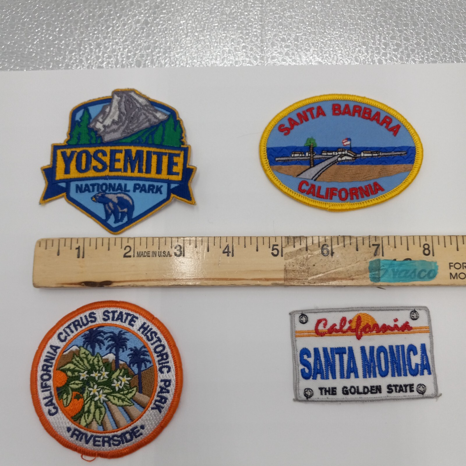 Lot of 4 California Patches Santa Monica Santa Barbara Yosemite Riverside 3853 | eBay