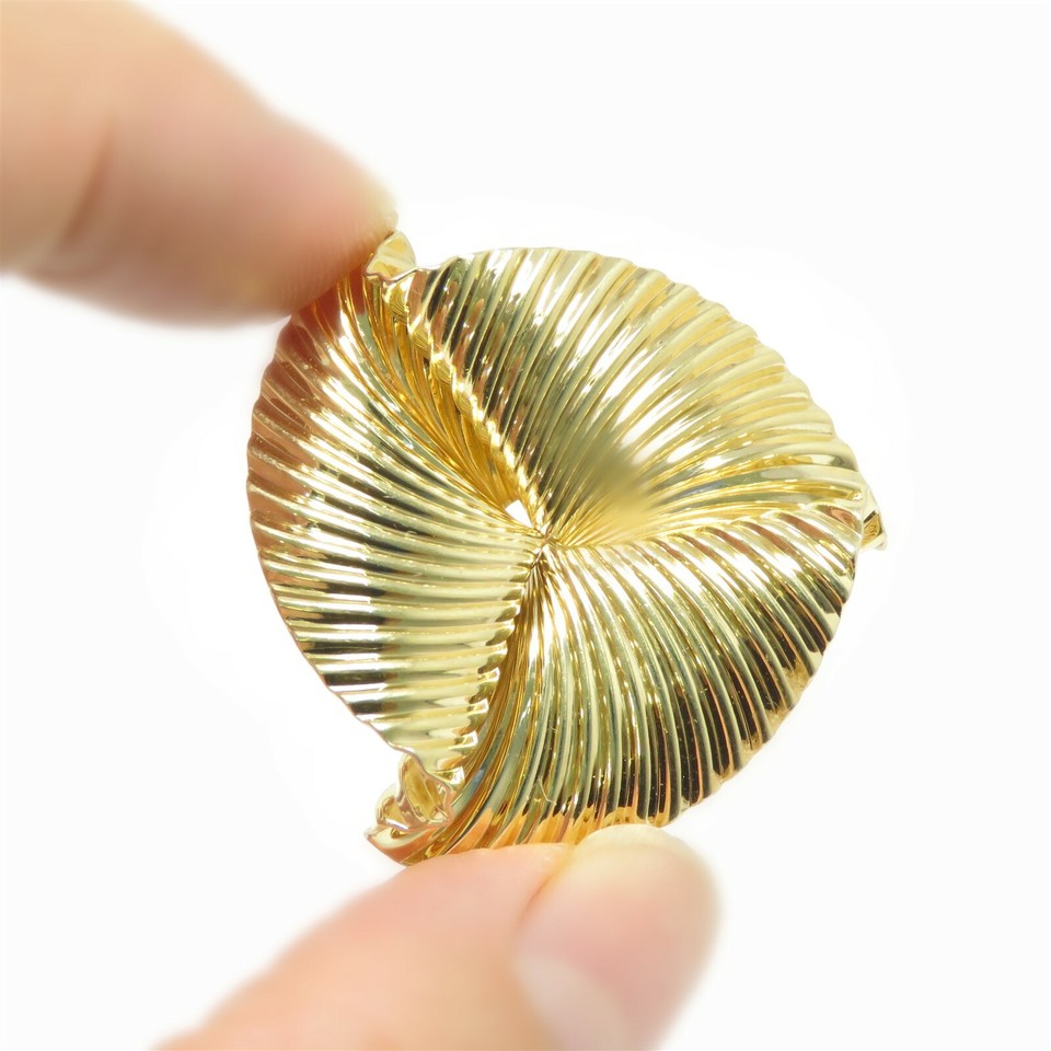 NYJEWEL Tiffany & Co. 14k Yellow Gold Swirl Fan Pin Brooch | eBay