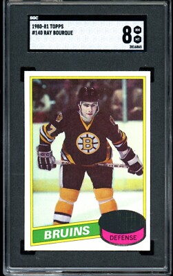 1980-81 TOPPS NHL #140 RAY BOURQUE HOF RC SGC 8 NM-MT UNSCRATCHED ...