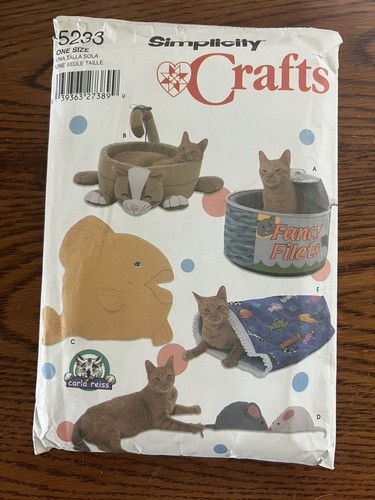 Simplicity Sewing Pattern 5233 Cat Beds Pillow Toys Carla Reiss UNCUT ...