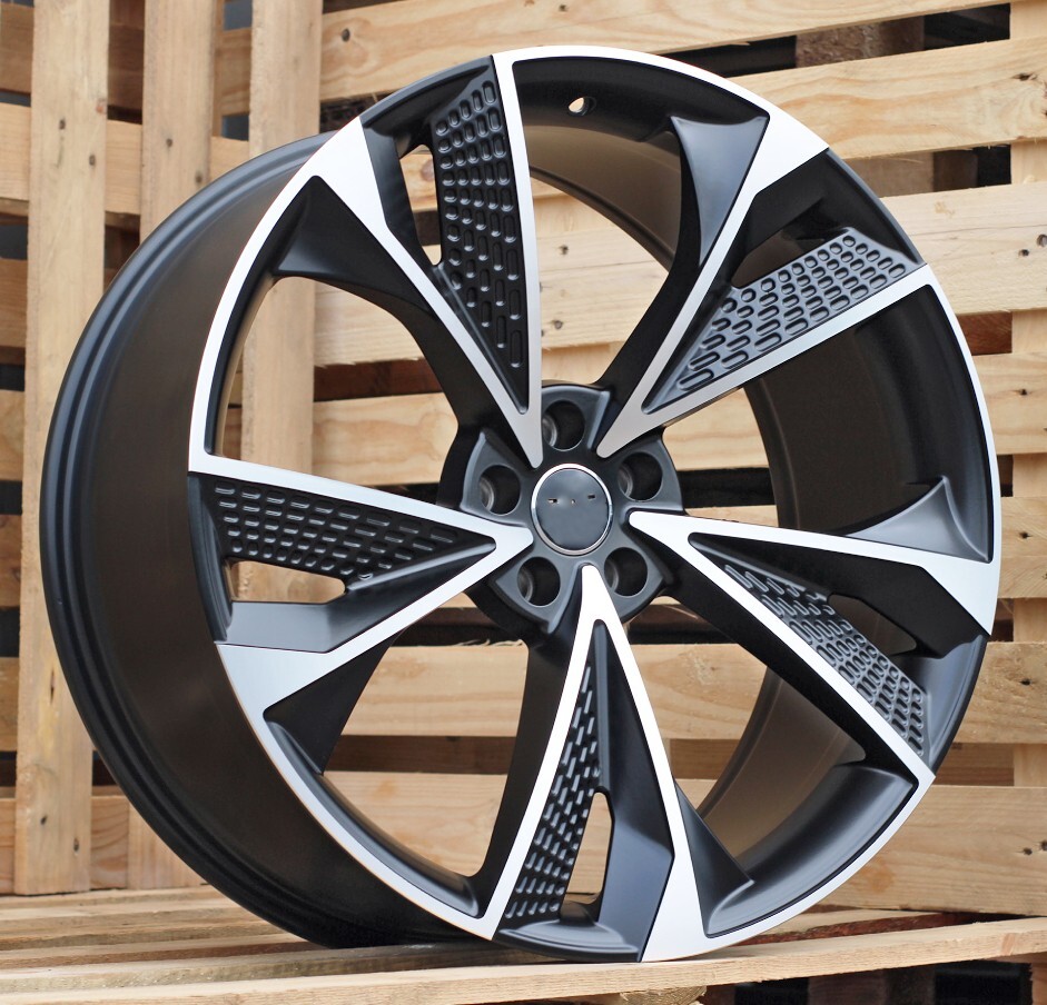 4 x 22 Inch 5x112 RS7 Style Black Matt Wheels: Fits For Audi A5 A6 A7 ...