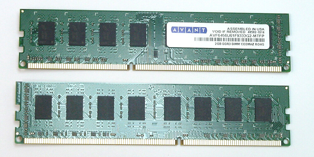 AVANT 4GB RAM (2 STICKS x 2GB each) 240-Pin DDR3-1333 Memory, assembled ...