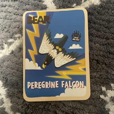 BEAR Fruit Snacks Collectible Animal Trading Cards - PEREGRINE FALCON ...