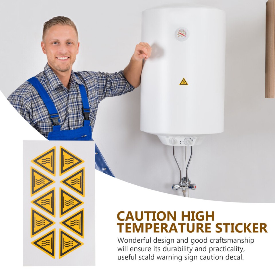 10 Pcs Warning Labels Pay Attention to High Temperature Scald Sign ...