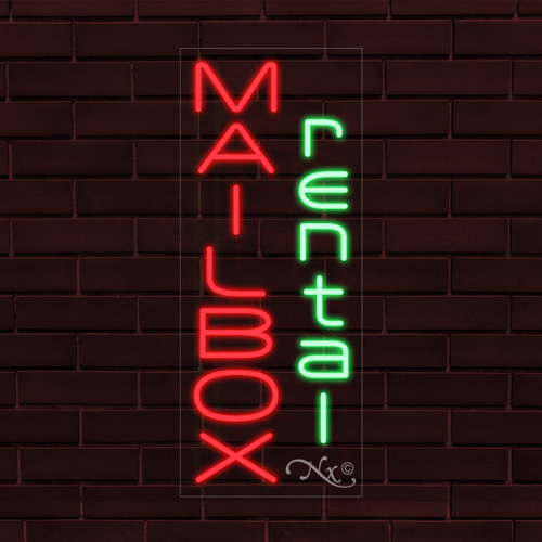 NEW "MAILBOX RENTAL" VERTICAL 30x12x1 INCH LED FLEX WINDOW INDOOR SIGN ...