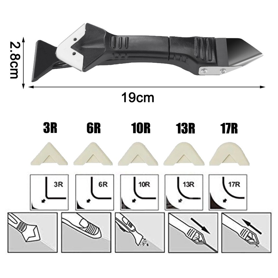 5 in 1 Silicone Sealant Remover Tool Kit Set Scraper Caulking Mould ...