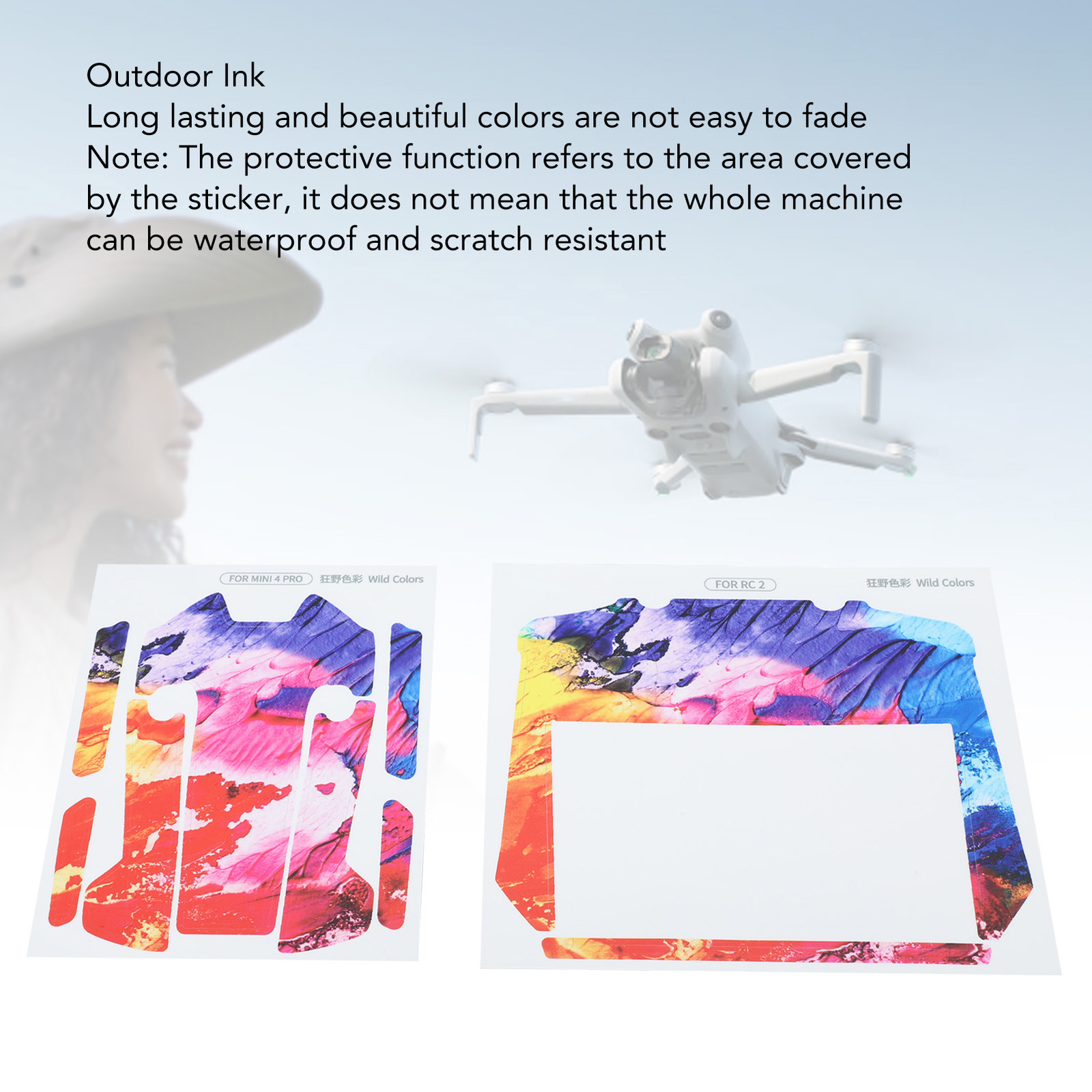 (Type 1)Drone Decal Colorfast Stylish Durable Easy Removal Drone ...