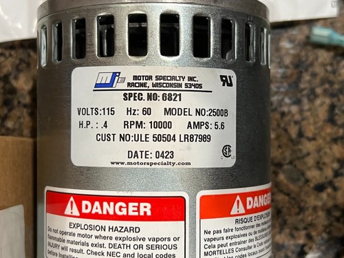 Genuine OEM Ridgid 75622 Motor 115v F/ K-7500 Drum Machine 9000 Sewer ...