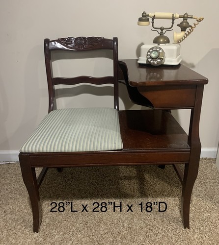 Vintage Art Deco Telephone Phone Gossip Table Chair | eBay