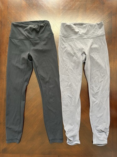 LULULEMON SET High-Waisted Black and Gray Leggings with Stretch Fabric ...