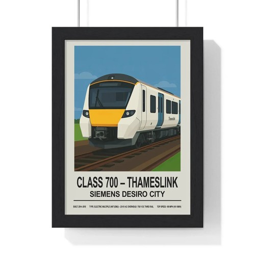 Class 700 Thameslink Train Poster | Siemens Desiro City Railway Wall ...
