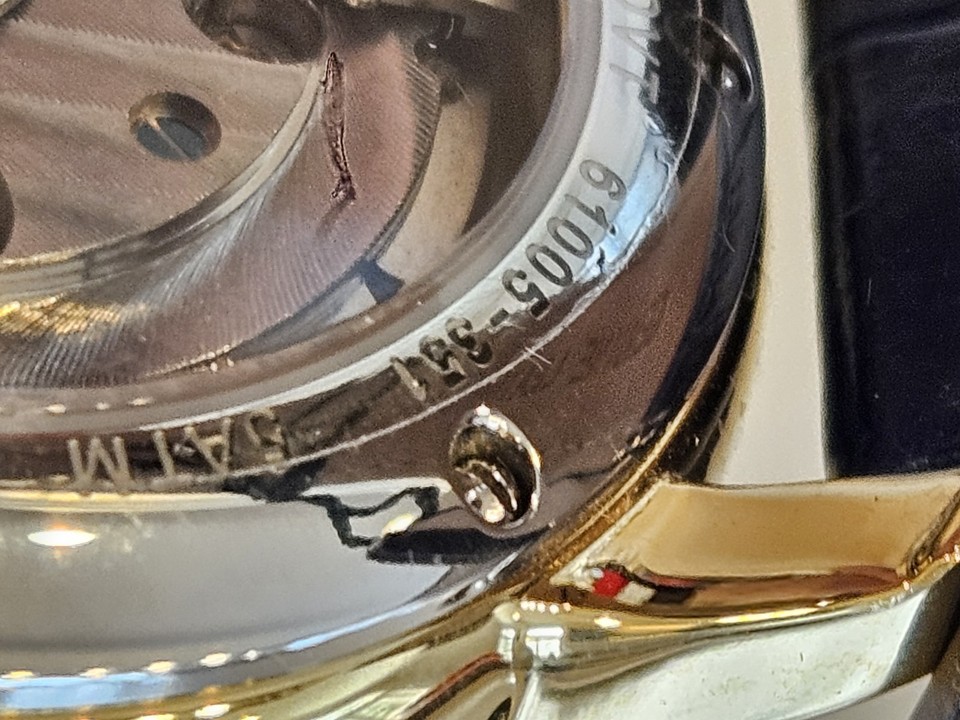 Rousseau Men's Automatic Watch Power Res. Part Skeleton NOS Gold/ Blue ...