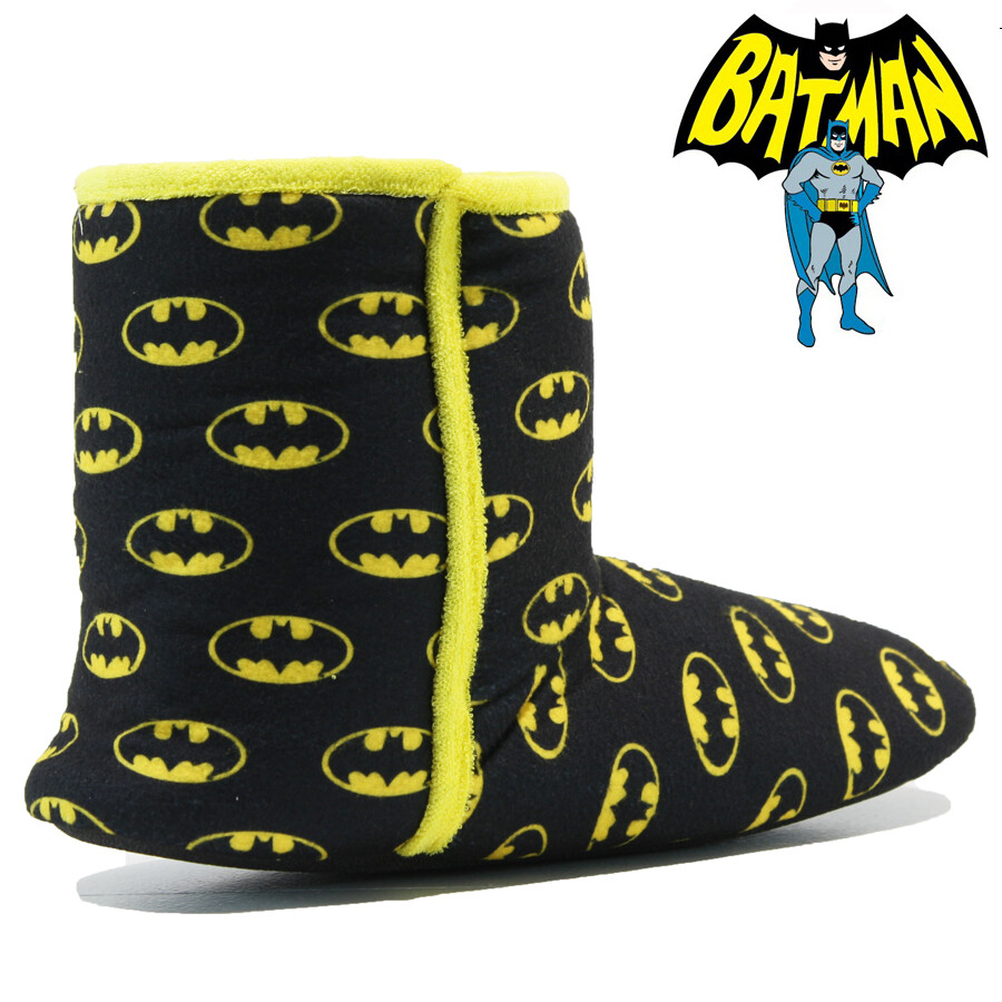 MENS BATMAN DC NOVELTY BOOTS ANKLE FLEECE LINED WARM SHOES BOOTIES ...