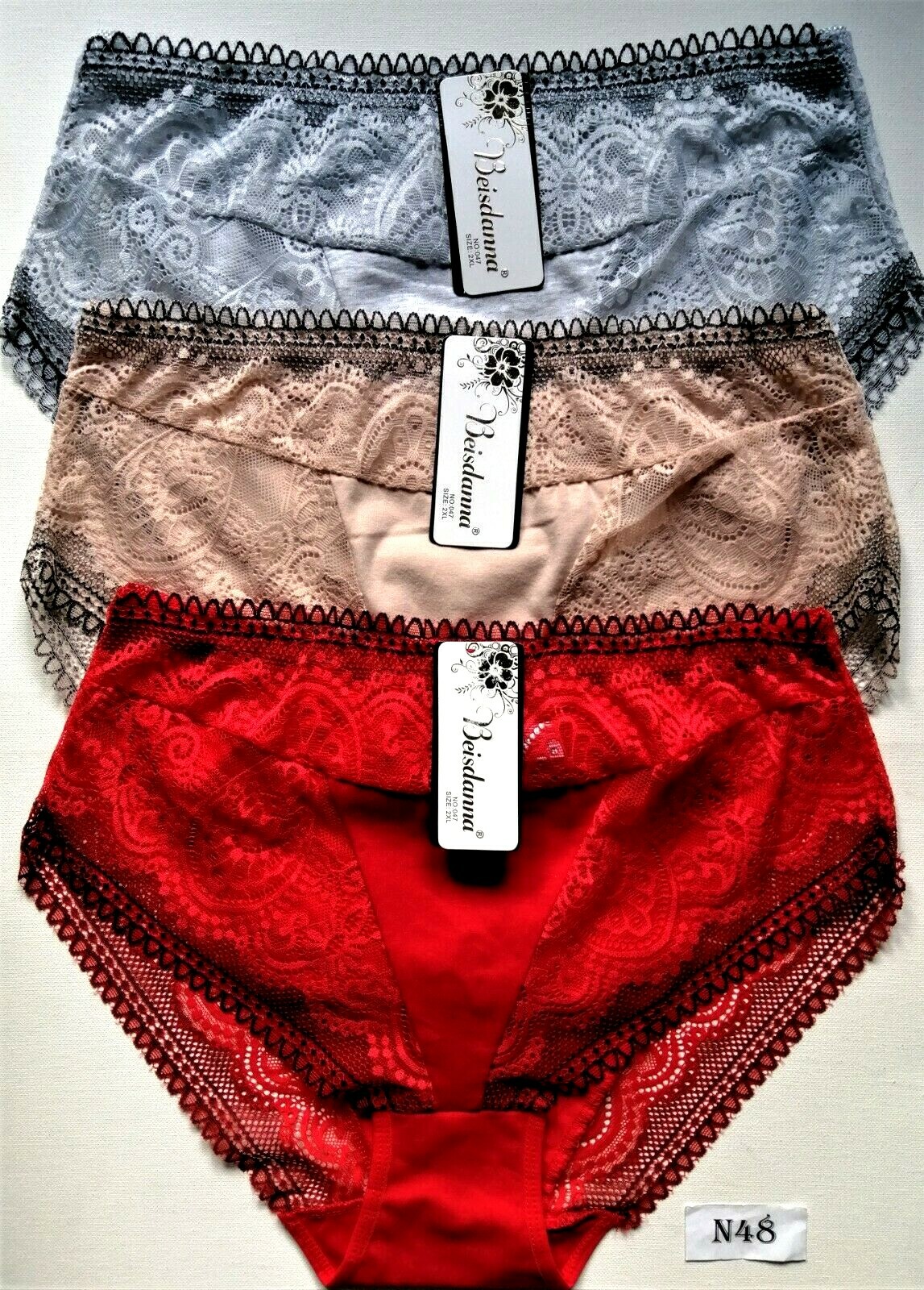 3/4er.Damen Slips Pantys Unterhose Spitze Dessous.Gr.:S;M;L;XL;XXL | eBay