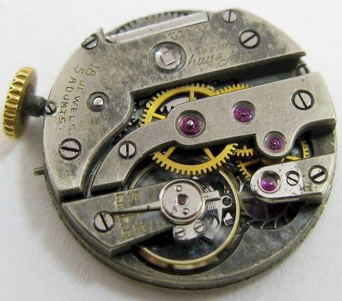 Quality round Swiss Watch 18j. 5 adj movement fit 2 hands Agassiz, C.H ...