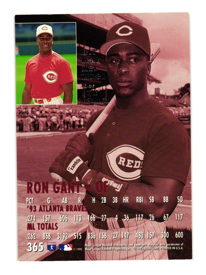 1995 Ultra #365 Ron Gant Cincinnati Reds | eBay