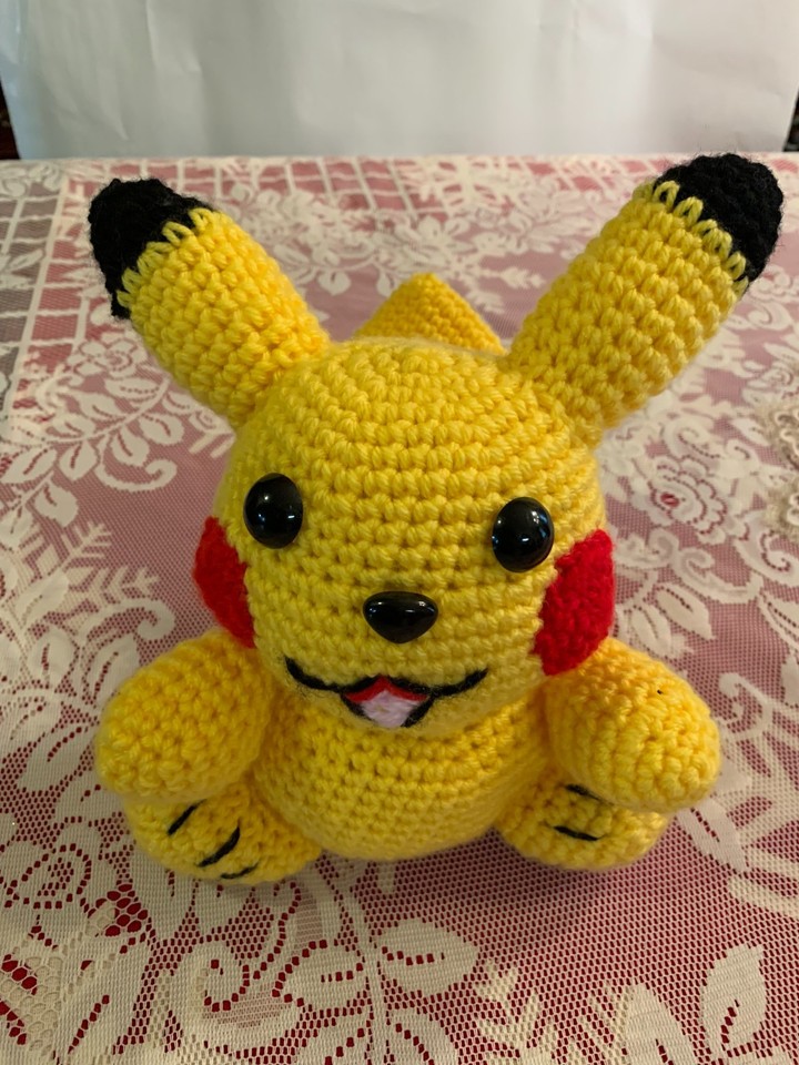 Handmade Pikachu Inspired Pokemon Crochet Plush Stuffy Amigurmi 8.5 ...