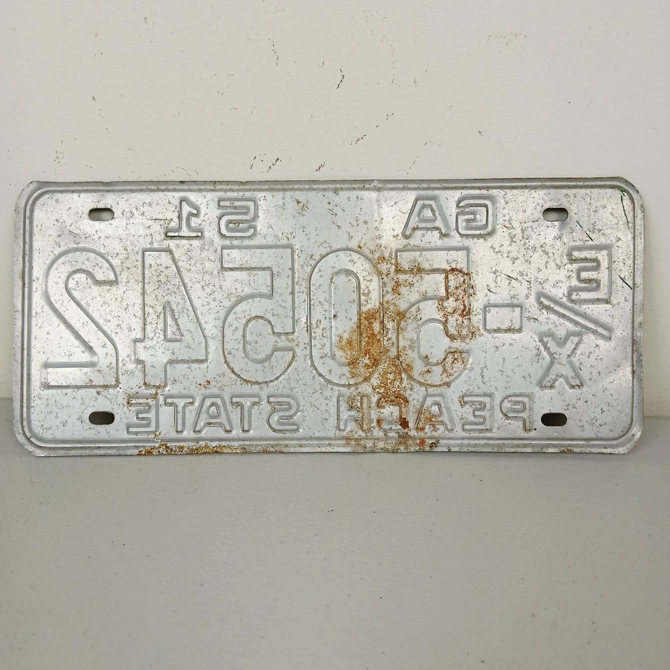 Vintage Georgia License Plate 1951 Peach State Commercial Vehicle E/X ...