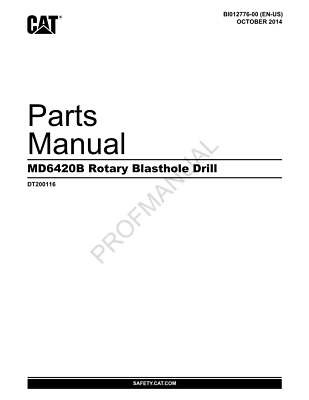Caterpillar Cat MD6420B Rotary Blasthole Drill Parts Catalog Manual | eBay