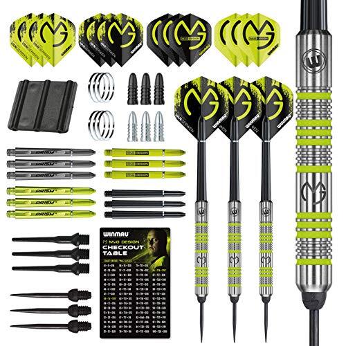 WINMAU Michael van Gerwen MvG Steeltip Gift Set - 50 Piece Darts Set ...
