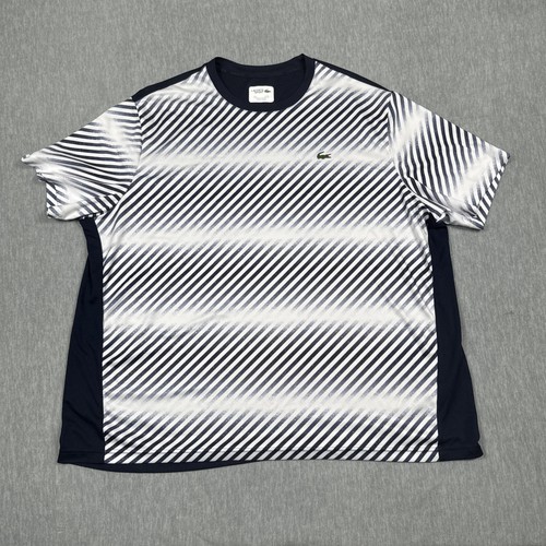 Lacoste Sport Shirt Mens 4XL Ultra Dry Polyester Striped Tennis Tee | eBay