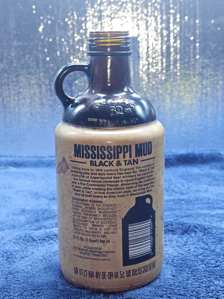 Vintage Beer Bottle "Mississippi Mud" Black and Tan ~ 1 Quart and 1 ...
