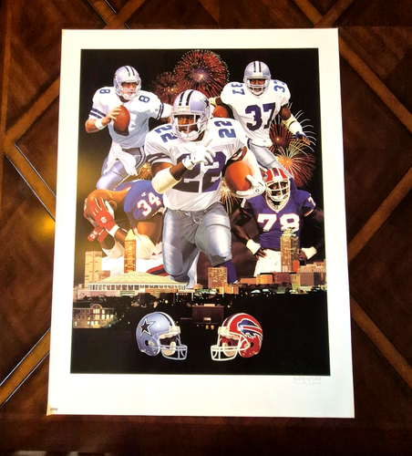 Danny Day Cowboys Super Bowl XXVIII Lithograph 58/600 Signed Team NFL ...