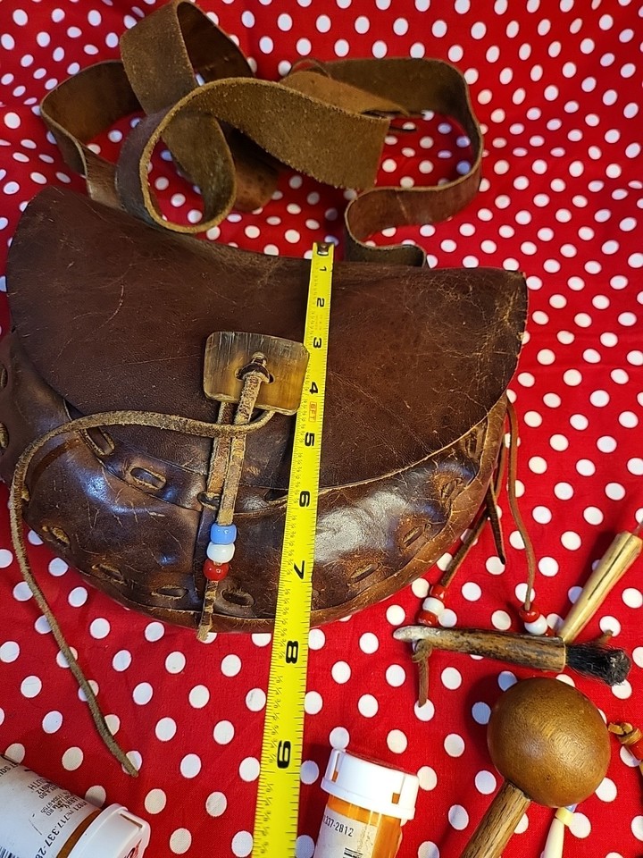 LEATHER BLACK POWDER MUZZLELOADER POSSIBLES BAG WITH FLINTLOCK ...