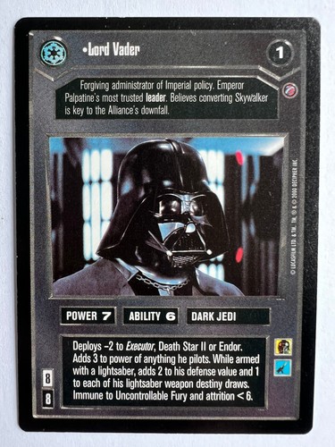 Lord Vader DEATH STAR II 2 Expansion Star Wars CCG SWCCG | eBay