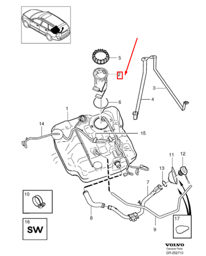 VOLVO C70 II Cabrio MK2 Kraftstofffördereinheit 31303272 NEU ORIGINAL ...