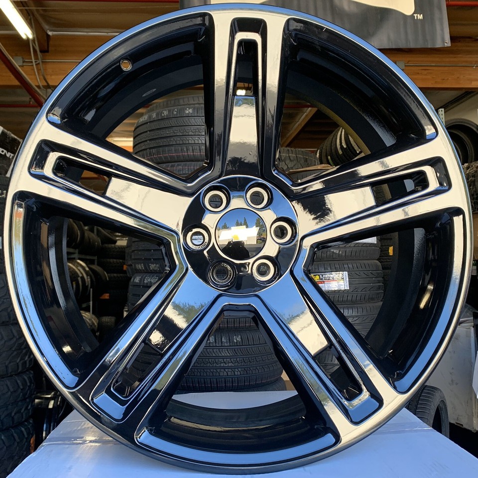 26” BLACK Wheels With TIRES fits CHEVY Silverado Tahoe GMC Sierra Yukon ...