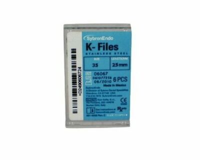 Kerr Sybron Endo Dental 25mm Stainless Steel K-files 6-file per box all ...