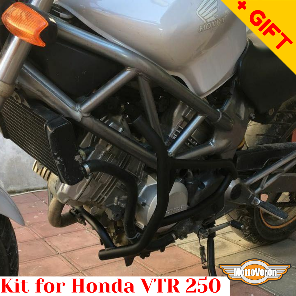 For Honda VTR 250 Crash bars Rear rack Kit Rear luggage rack Engine ...