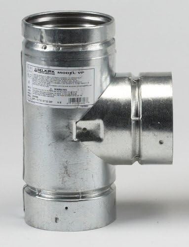 Selkirk 244100 4VP-TS 4" Type L Pellet Stove Chimney Vent Tee w ...