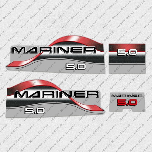 Mariner 5 hp Two Stroke 1996-1998 outboard engine decals sticker set | eBay