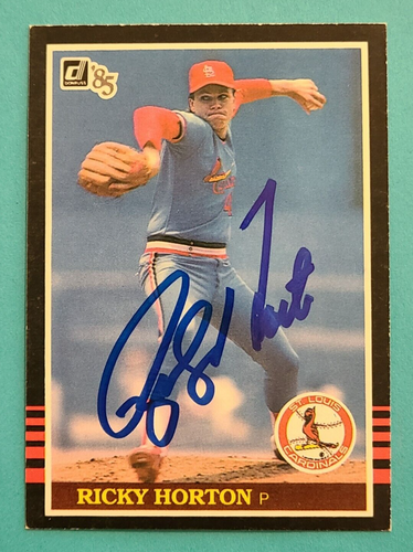 RICKY HORTON (WS) Signed 1985 Donruss #83 St. Louis Cardinals Autograph ...