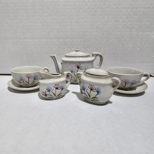 Vtg Child's 7PC Tea Set Glazed Porcelain, Floral Design, Japan. A-57 ...