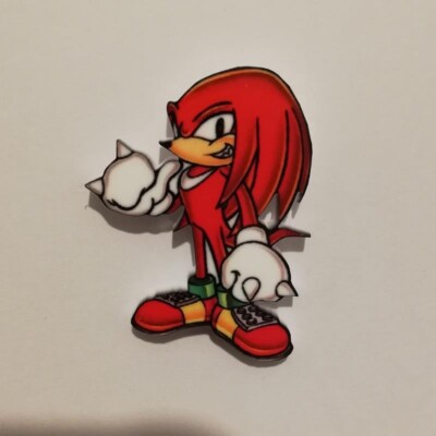 Sonic the Hedgehog - Knuckles pin badge - modern - full character pose ...