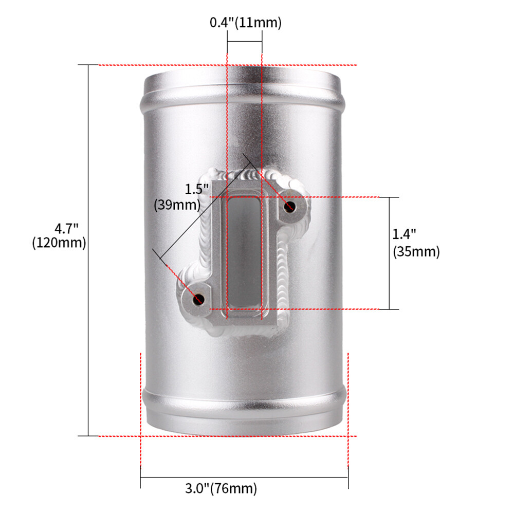 3" 76MM MAF Mass Air Flow Sensor Mount Adapter Pipe Tube For Honda For ...