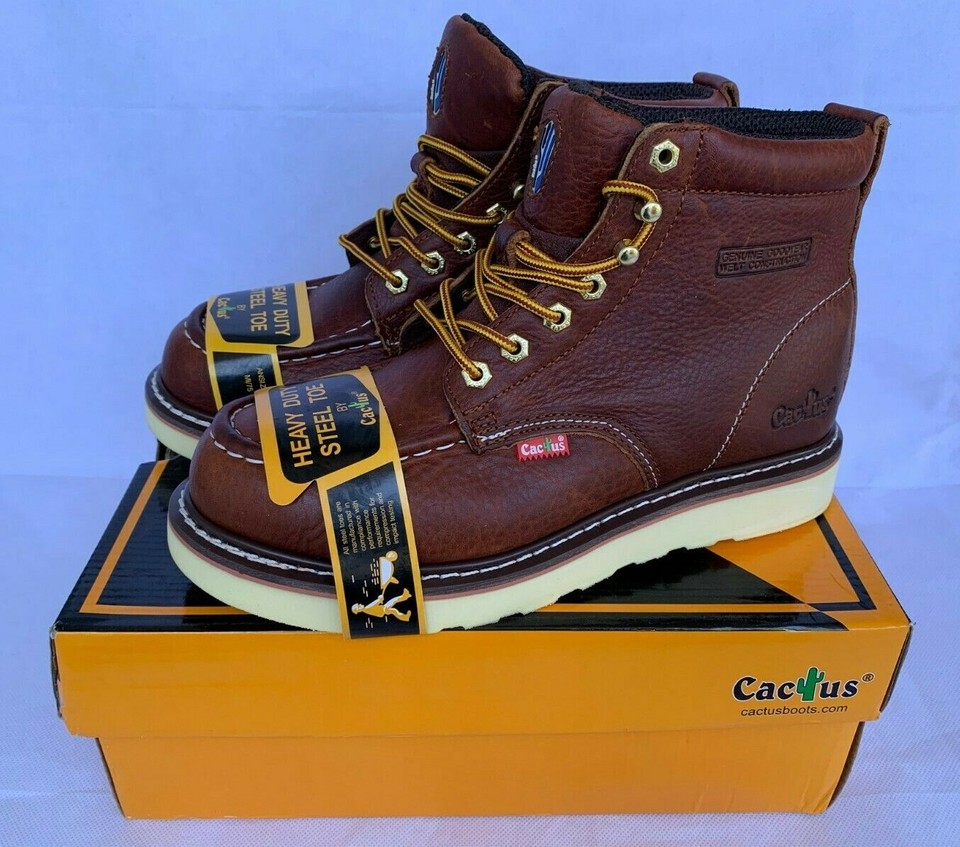 New Cactus Steel Toe Work Boots 6061S Brown Leather 6" Oil | eBay